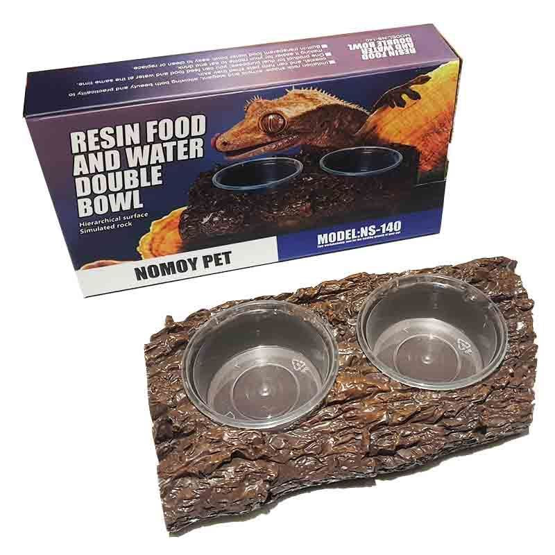 Nomoy NS-140 & NS-142 Double Dishes | Resin Food & Water Combo Bowls – REPTICUBE